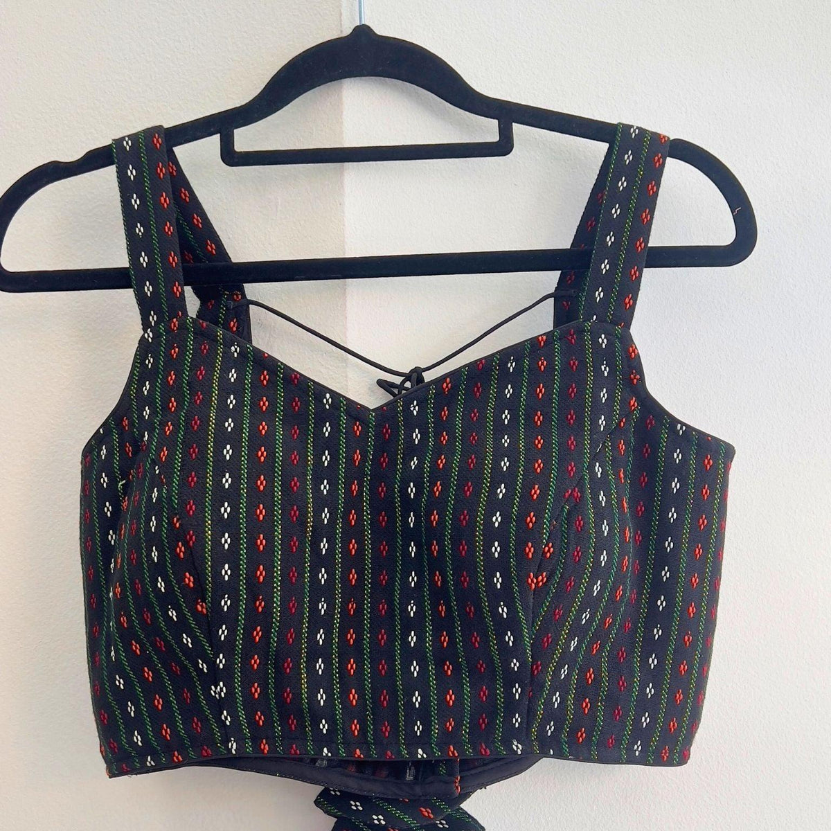 Sleeveless Black Blouse Newari Design – Boutique Nepal