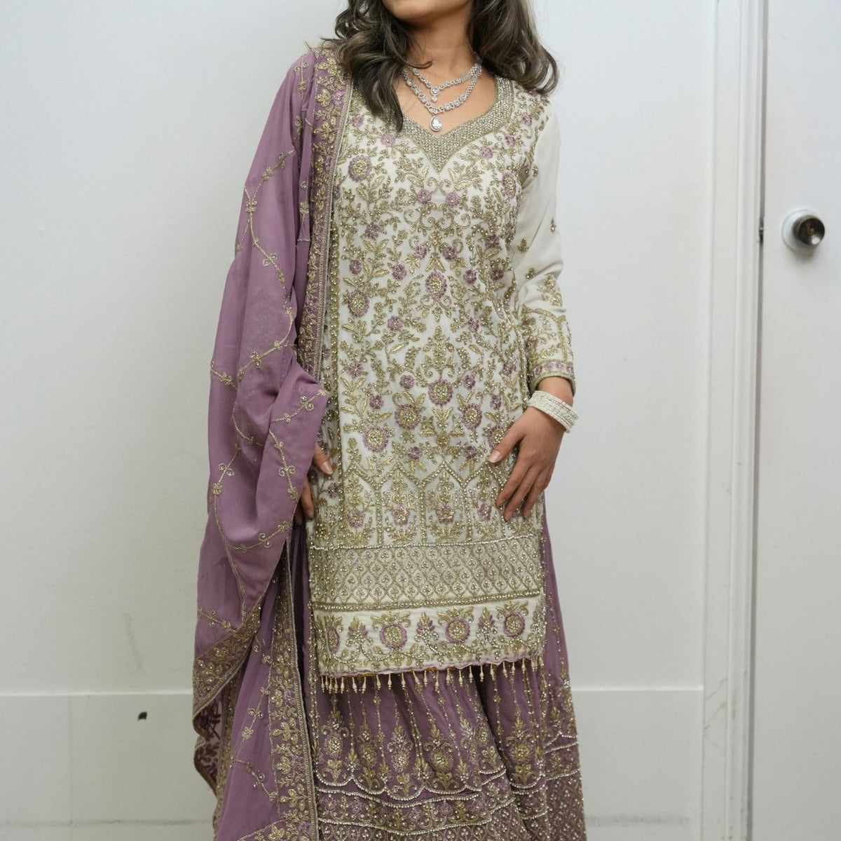 Heavy Work Sharara Suit With Zari Work – Boutique Nepal